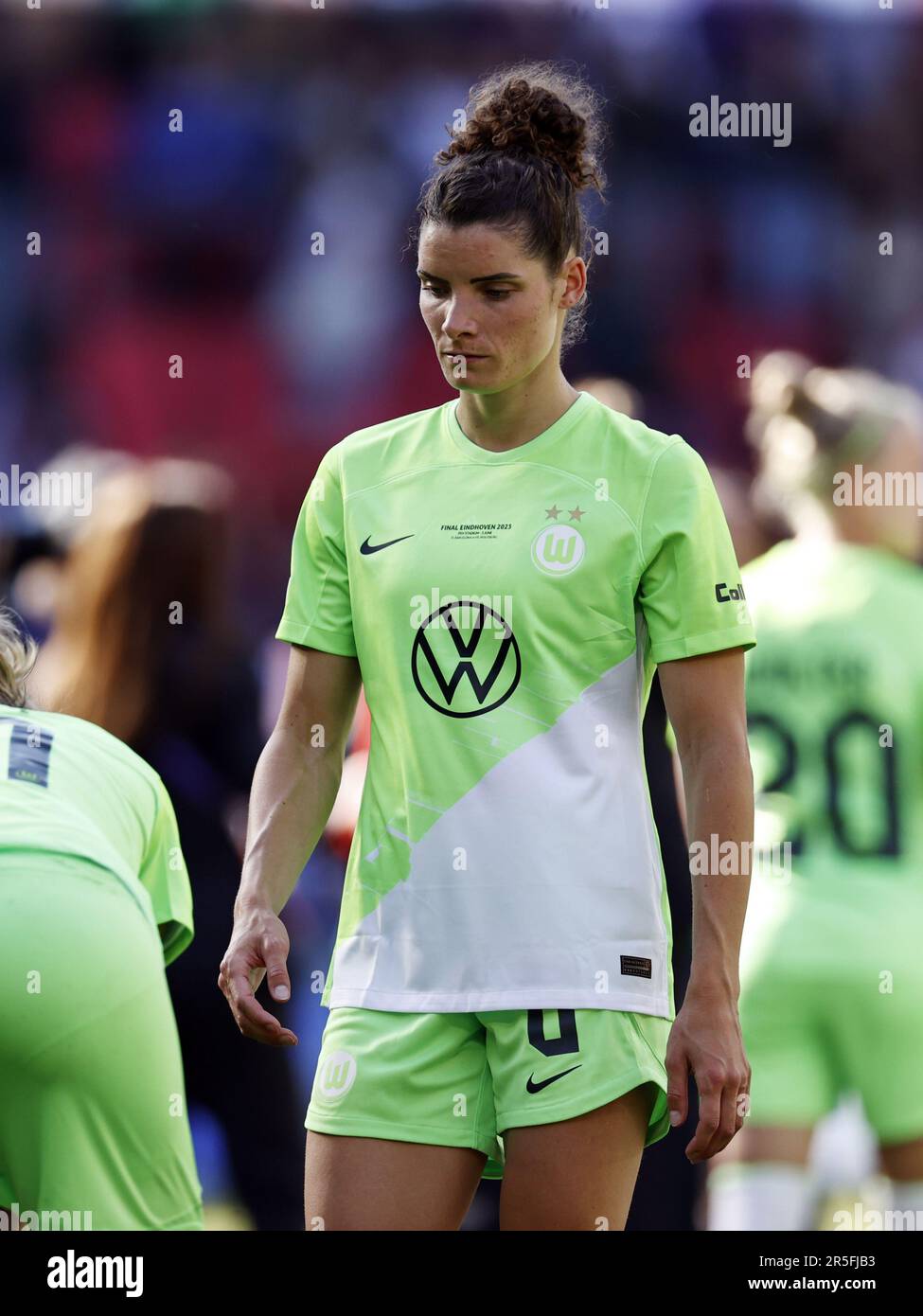 EINDHOVEN - Dominique Janssen of VfL Wolfsburg disappointed after the ...