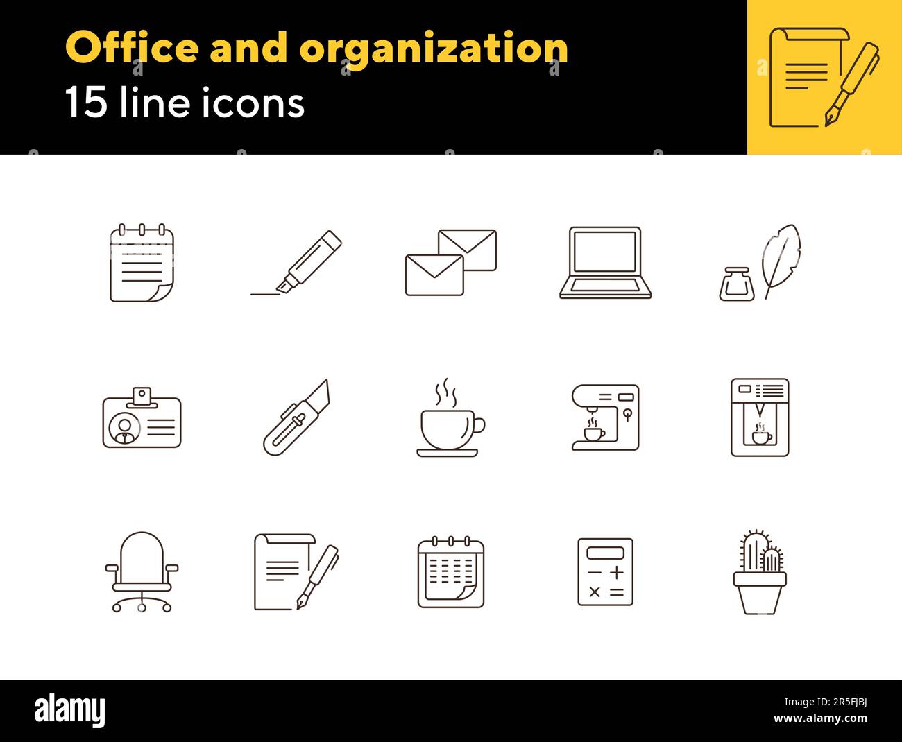 Office and organization icon set Stock Vector Image & Art - Alamy