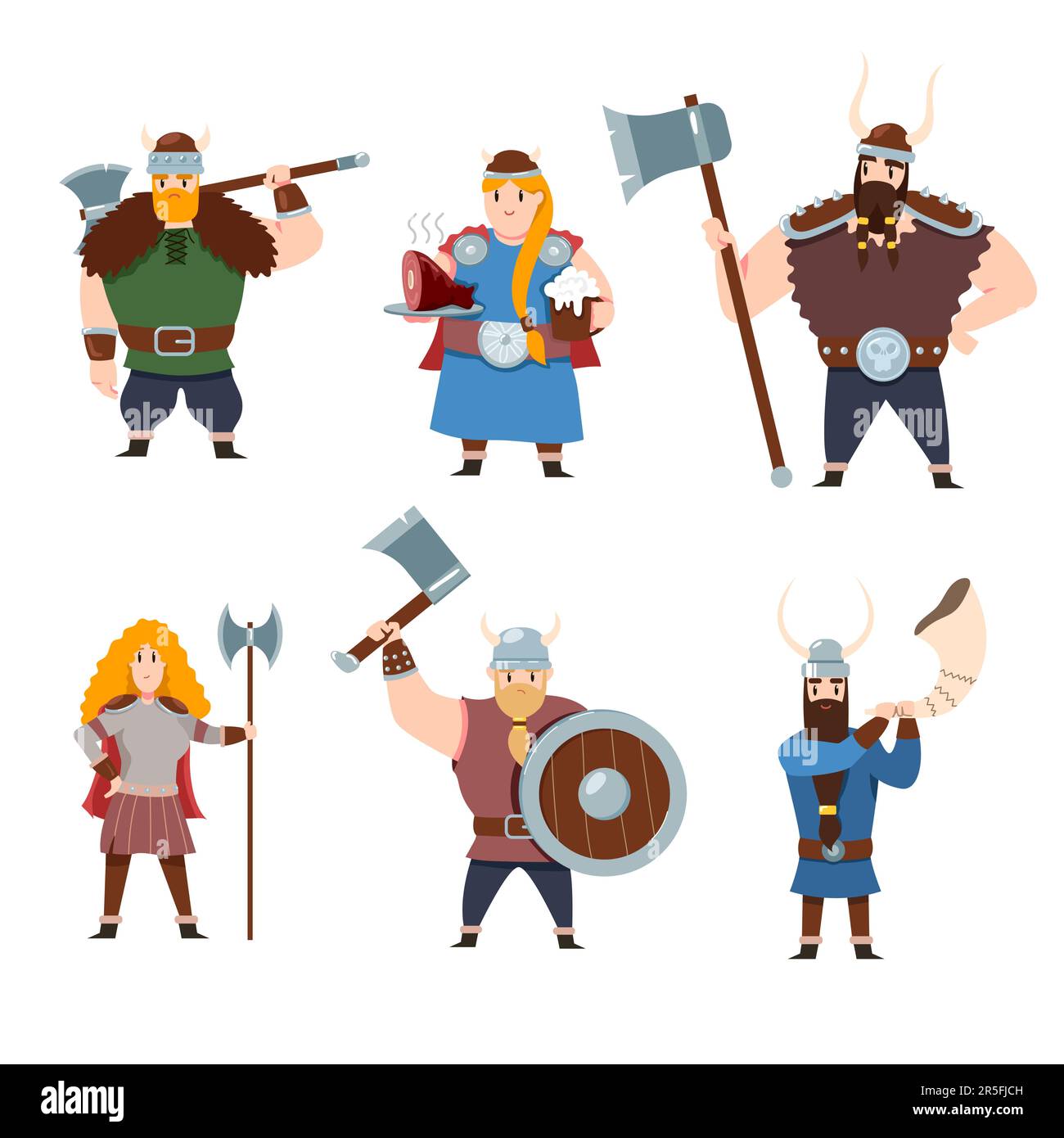 Set of Scandinavian mythology characters on white background Stock ...