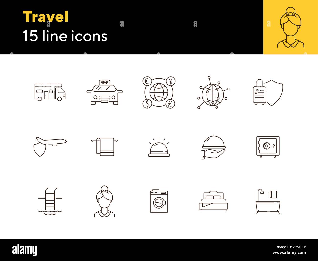 Travel line icon set Stock Vector Image & Art - Alamy