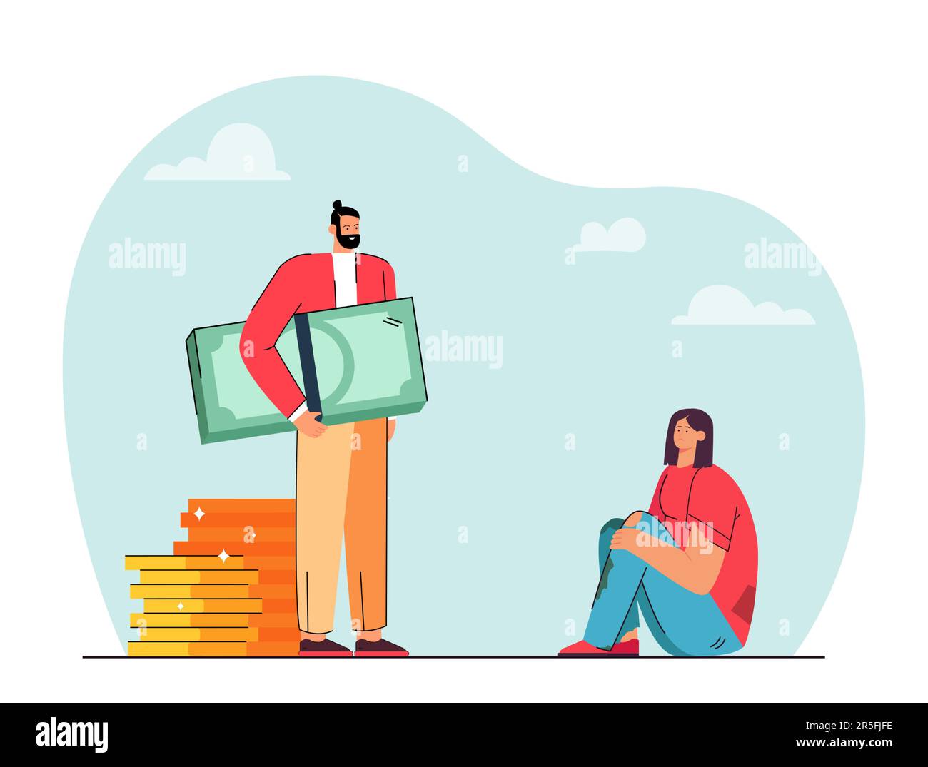 Rich guy and poor girl vector illustration Stock Vector Image & Art - Alamy