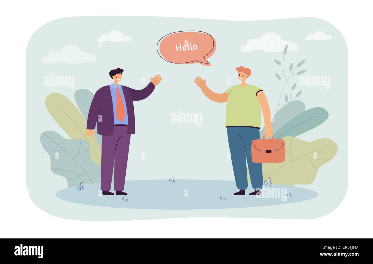 Waving hand to colleagues Stock Vector Images - Alamy