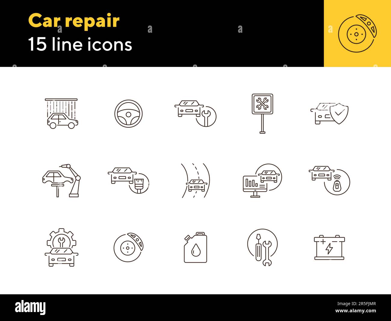 Car repair line icons Stock Vector Image & Art - Alamy