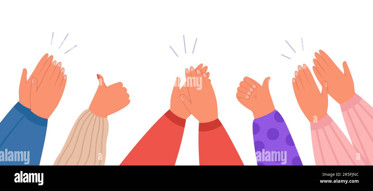 Arms of diverse people applauding flat vector illustration Stock Vector ...