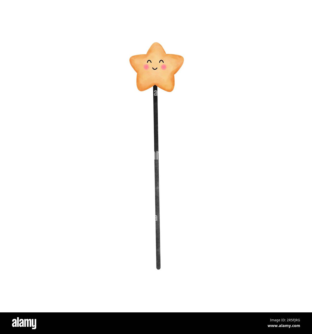 Watercolor cute star magic wand clipart. Hand drawn watercolor star ...