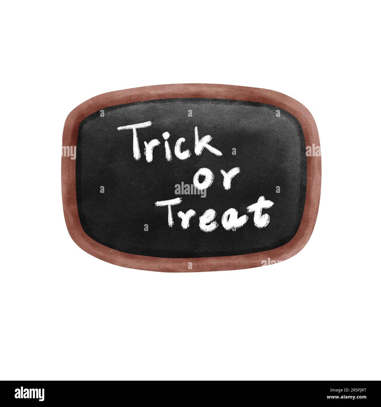 Watercolor trick or treat chalkbord clipart. Hand drawn trick or treat ...