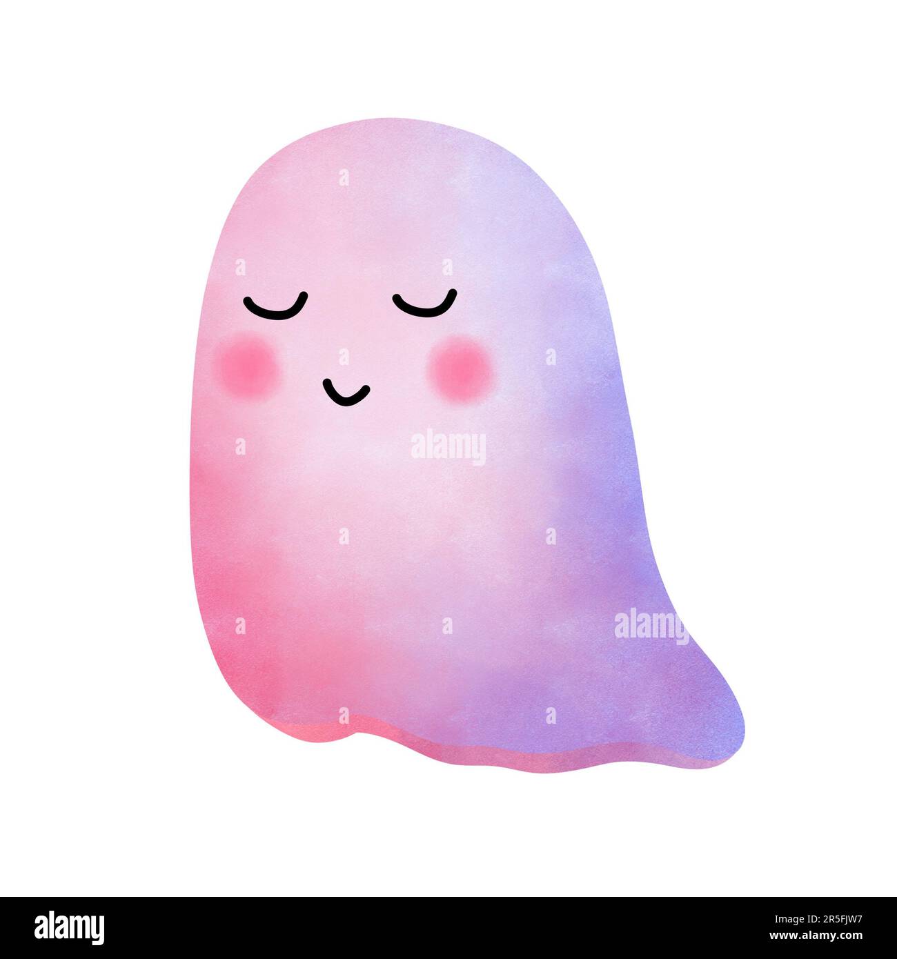 Hand drawn watercolor pink baby ghost clipart.Halloween pink ghost ...