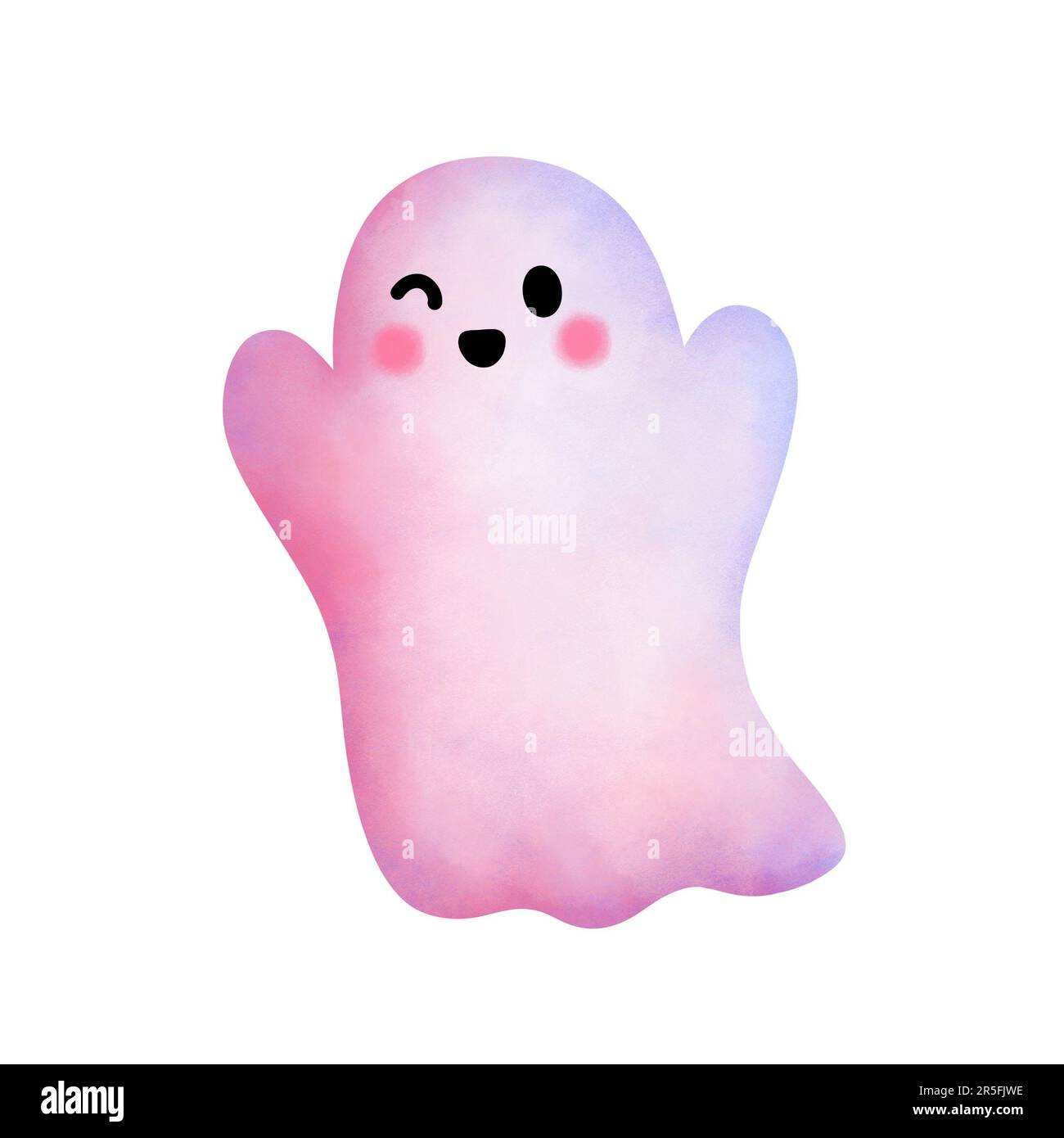 Watercolor pink baby ghost illustration.Halloween pink ghost clipart ...