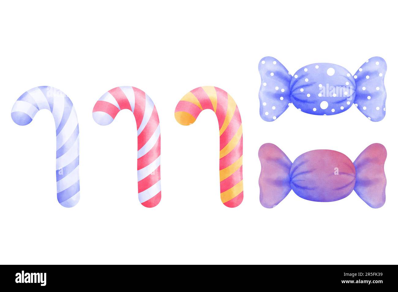 Watercolor candy clipart. Hand drawn watercolor candies illustration ...