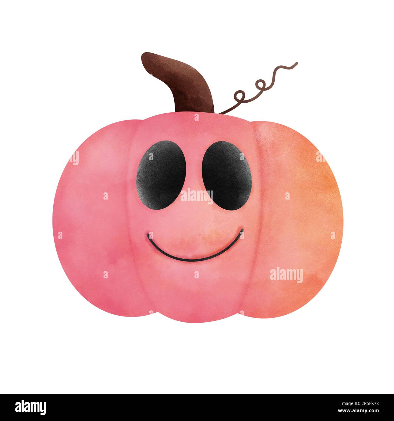 Watercolor halloween pink and orange pumpkin clipart. Halloween pumpkin ...