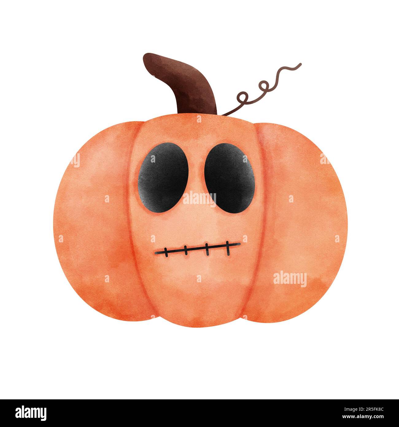 Watercolor halloween pumpkin clipart.Orange pumpkin illustration ...