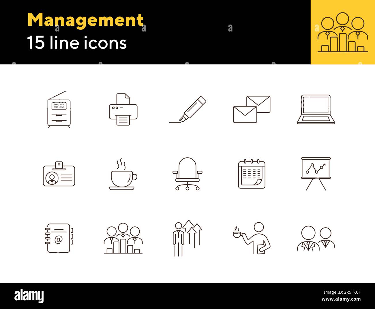 Management icon set Stock Vector Image & Art - Alamy