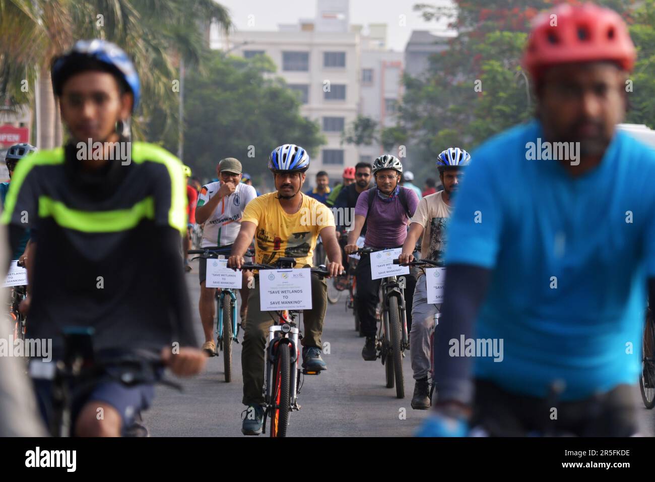 Cyclists participated in a cycling rally on World Bicycle Day in the ...