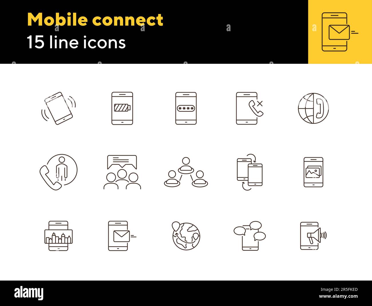 Mobile connect icons Stock Vector Image & Art - Alamy