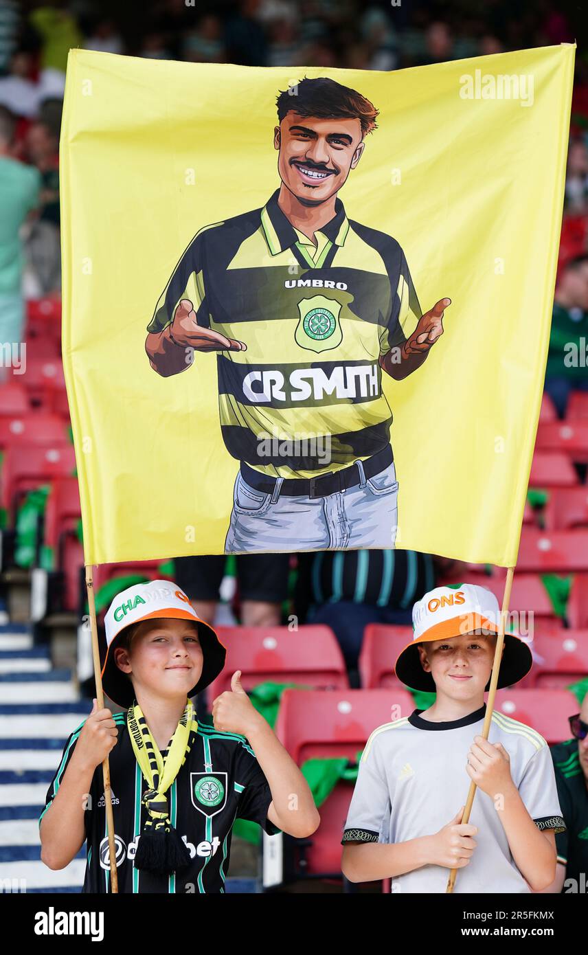 Celtic fans in the stands ahead of the Scottish Cup final at Hampden ...