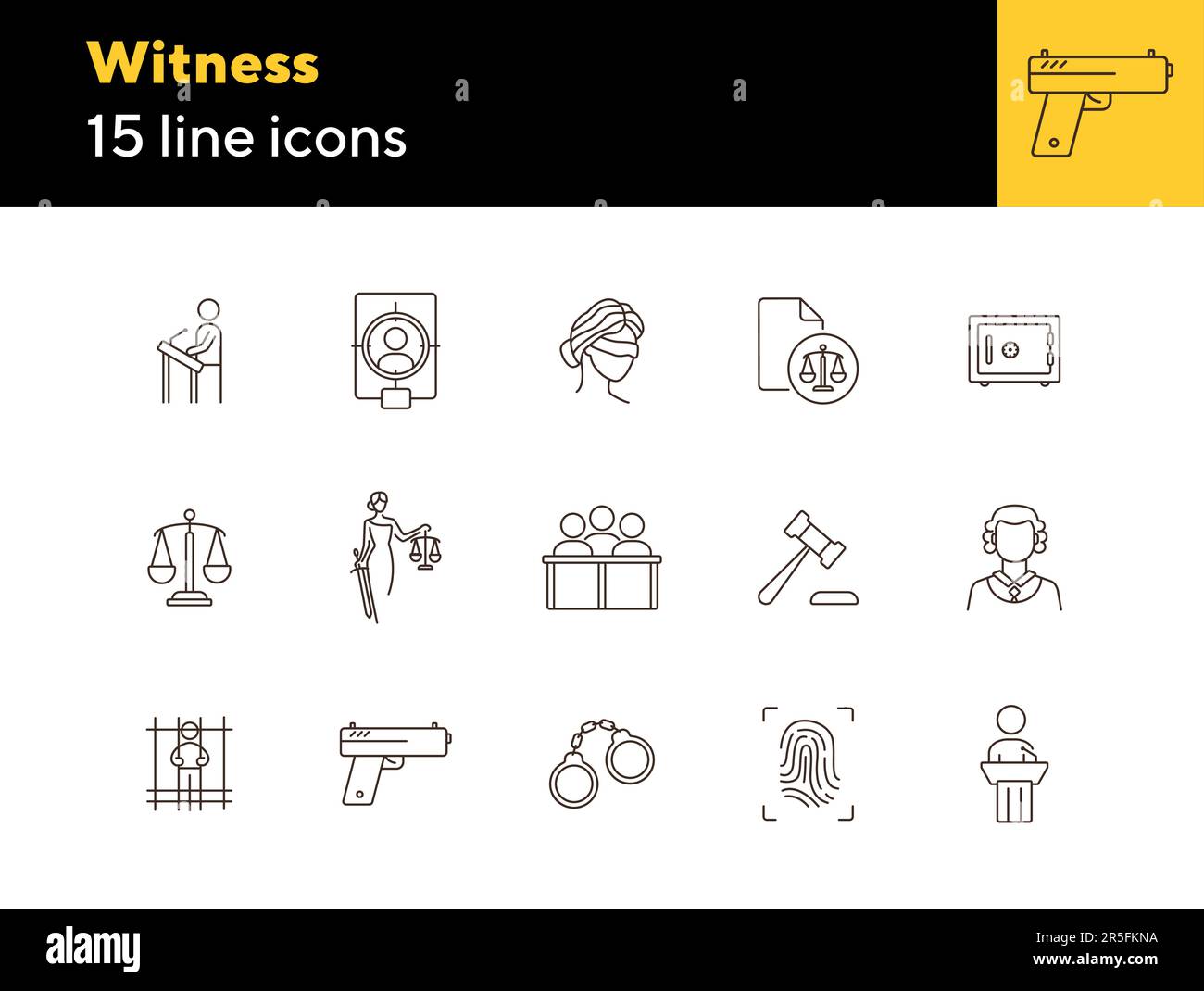 Witness line icon set Stock Vector Image & Art - Alamy