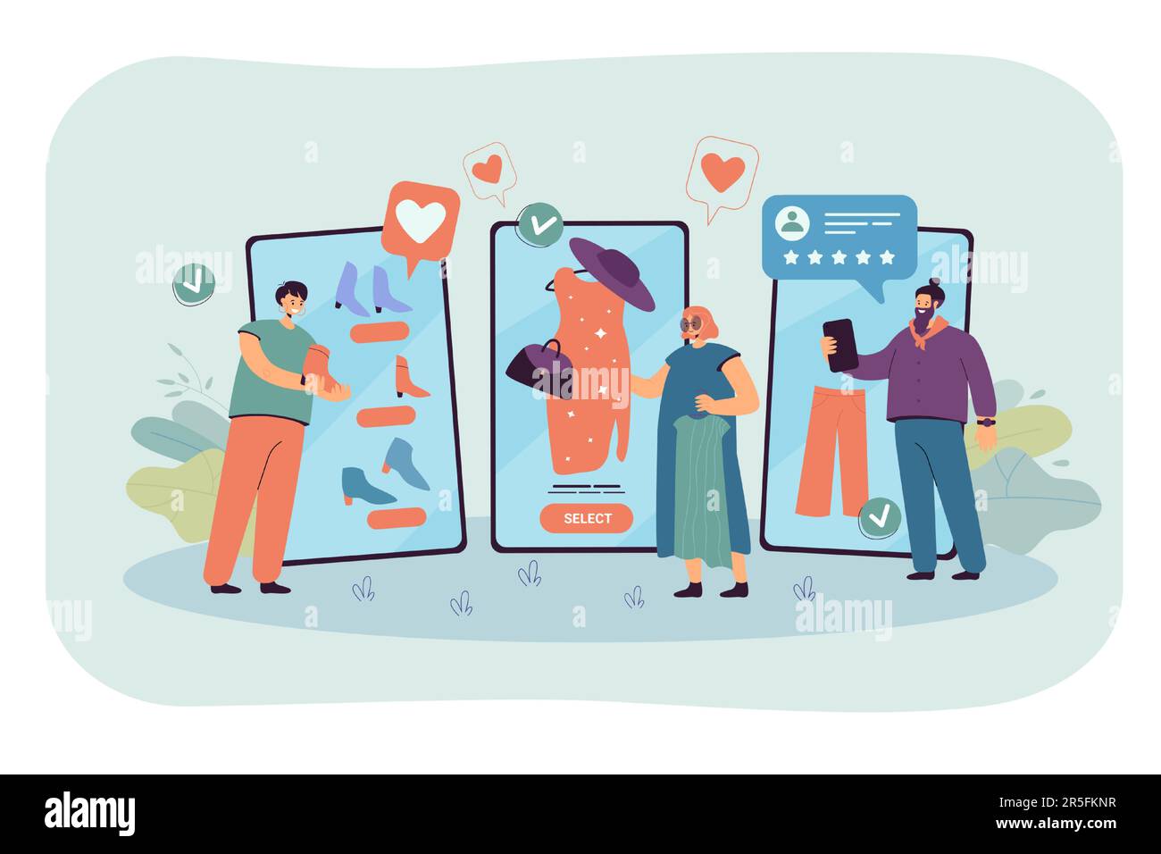 Girl shopping online using Stock Vector Images - Alamy