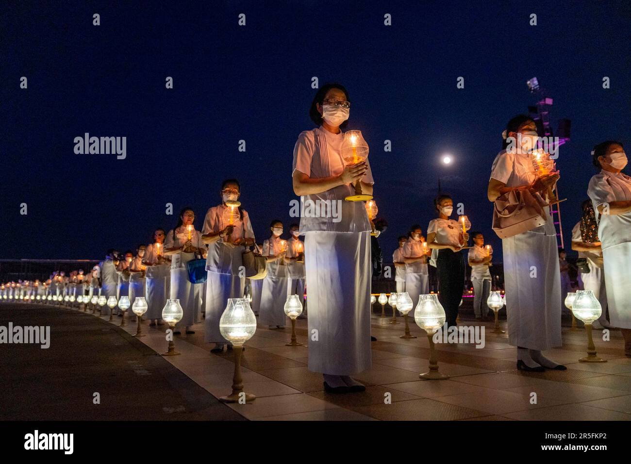 June 3, 2023, Pathum Thani, Thailand: Thousands of worshippers gathered ...