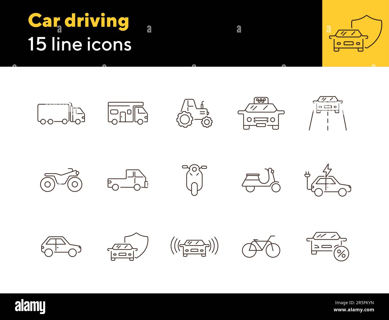 Car driving line icon set. Camper, bike Stock Vector Image & Art - Alamy Car driving line icon set. Camper, bike Stock Vector Image & Art - Alamy