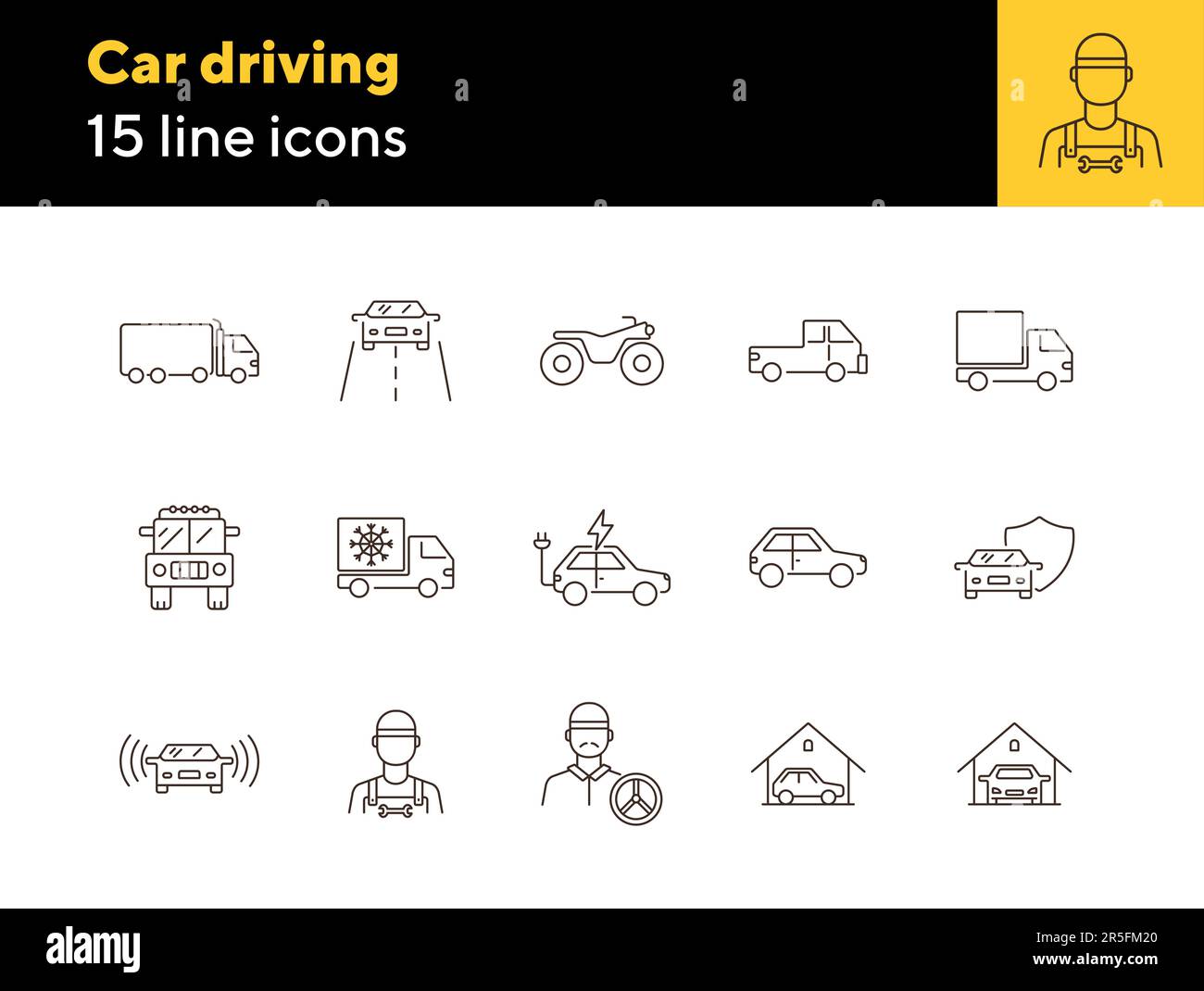 Car driving line icon set Stock Vector Image & Art - Alamy Car driving line icon set Stock Vector Image & Art - Alamy