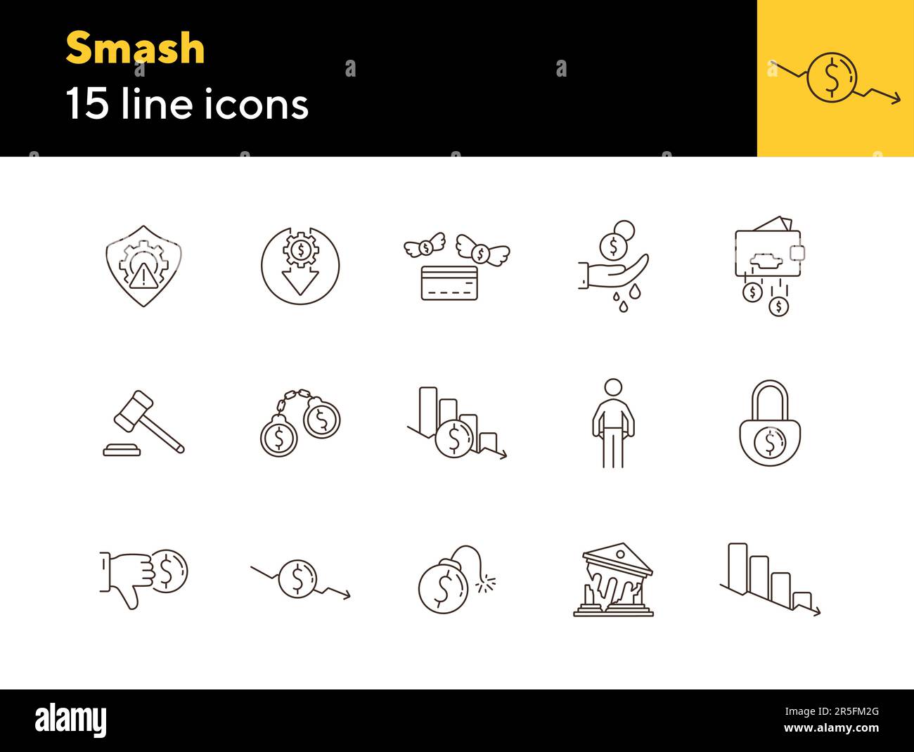 Smash line icon set Stock Vector Image & Art - Alamy