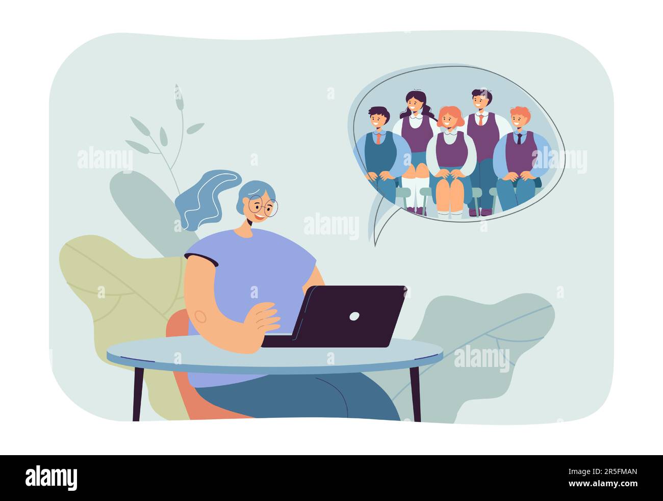 Online lesson with teacher and students Stock Vector Image & Art - Alamy