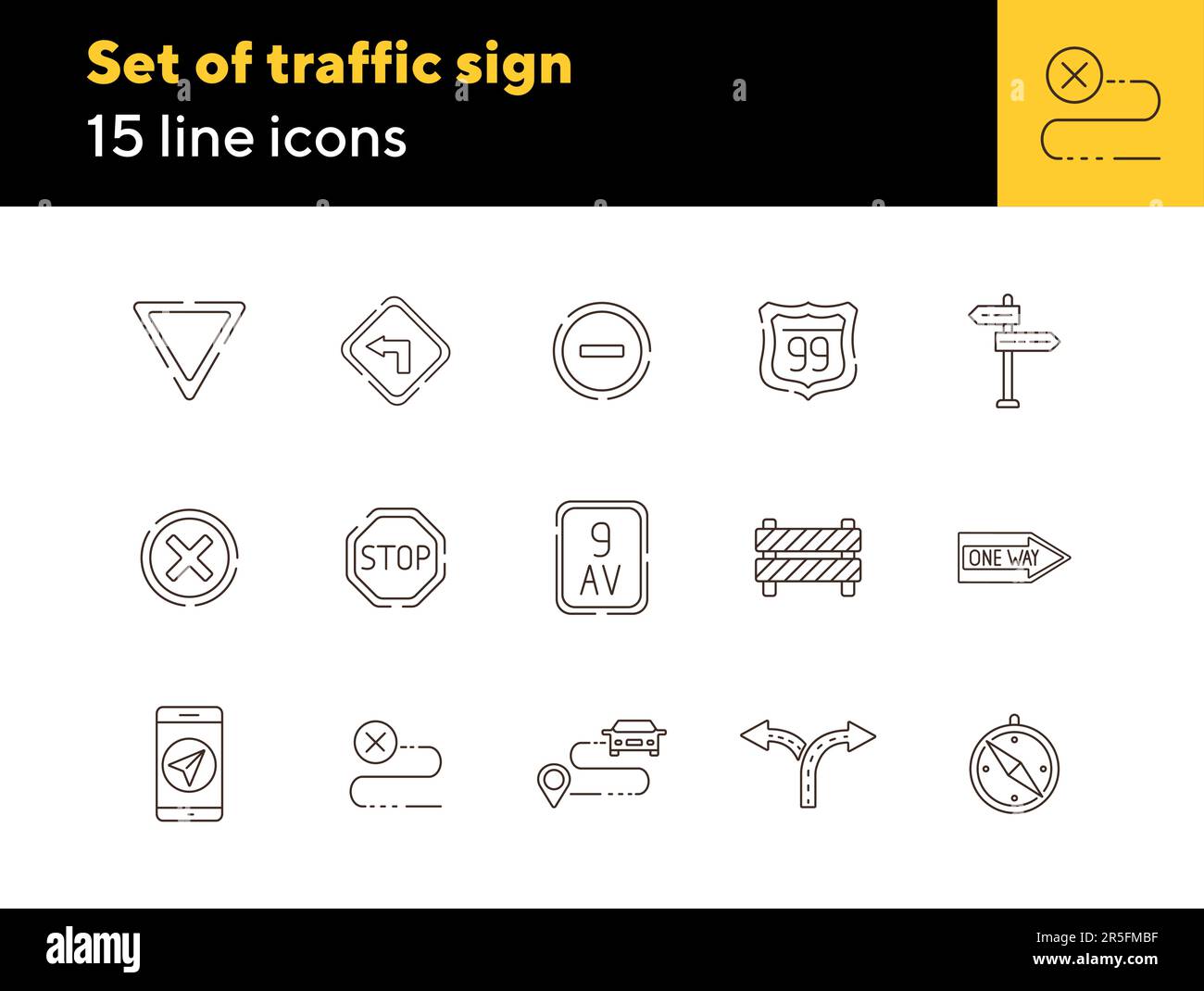 Set of traffic sign icons Stock Vector Image & Art - Alamy