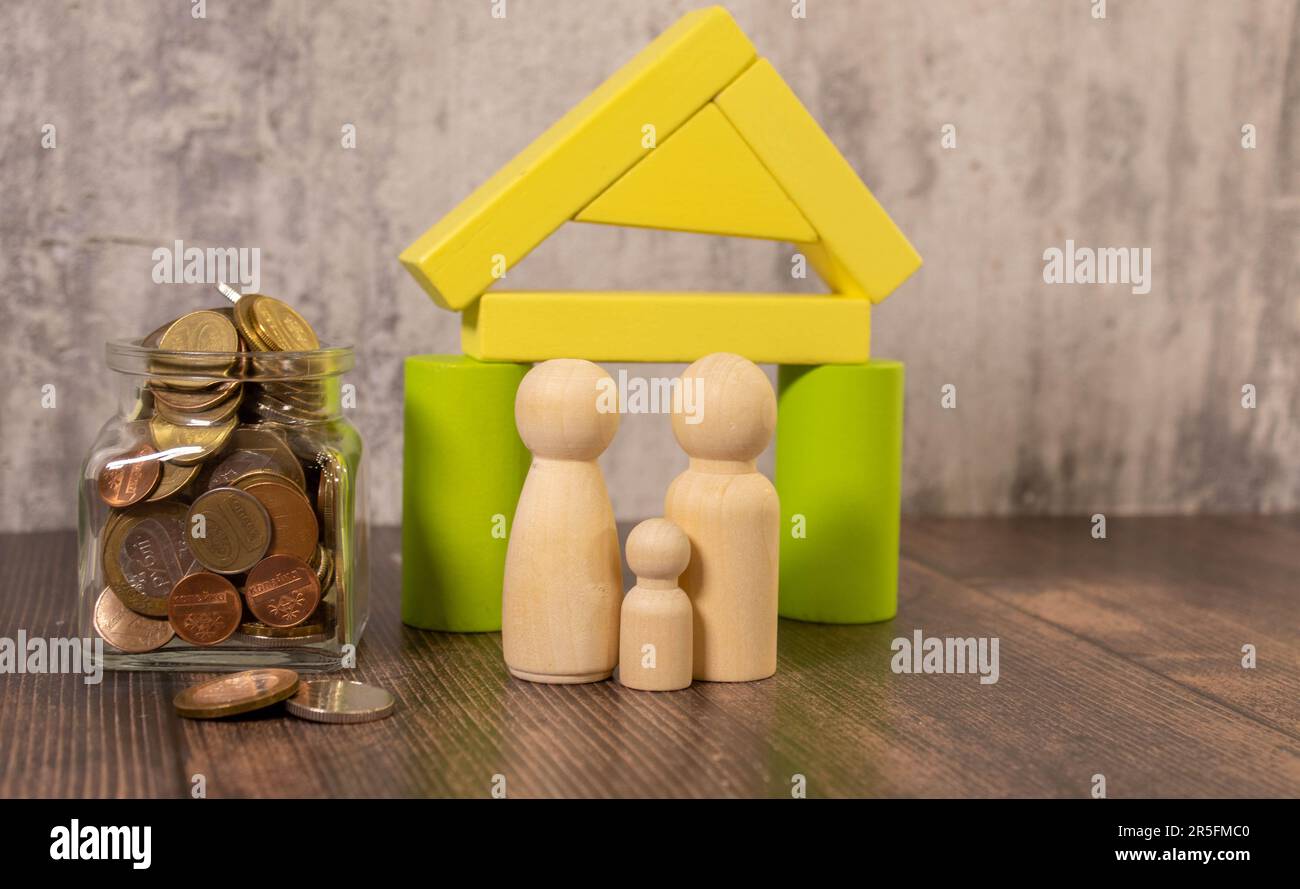 concept housing a young family. mother father and children in a new ...