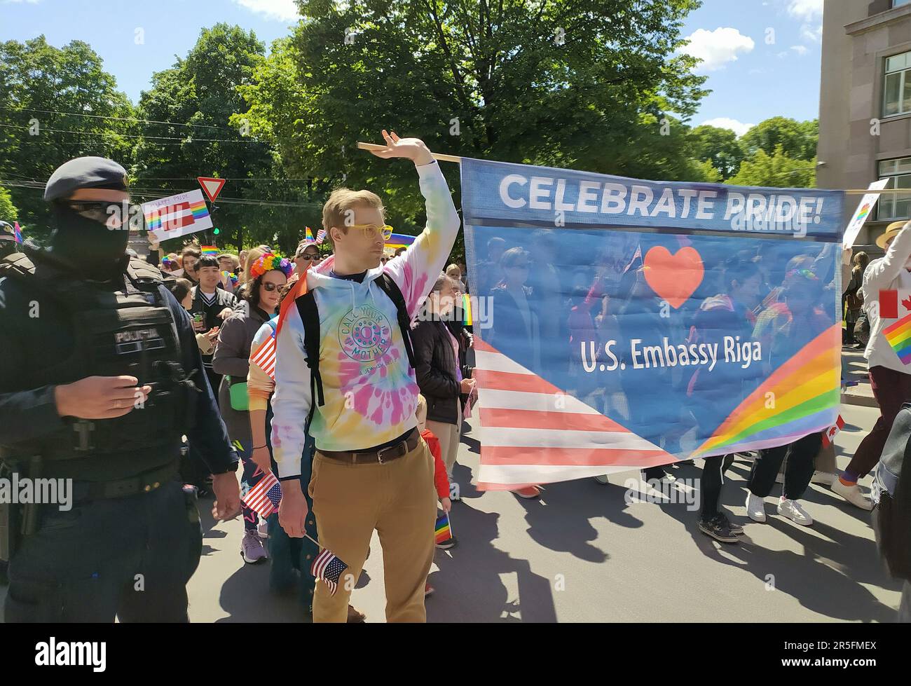 Thousands of international march "Riga Pride 2023" in the center of the ...