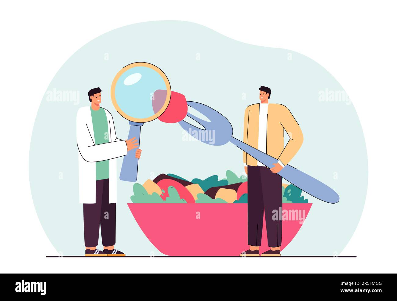 Cartoon nutritionist analyzing food of patient Stock Vector Image & Art ...