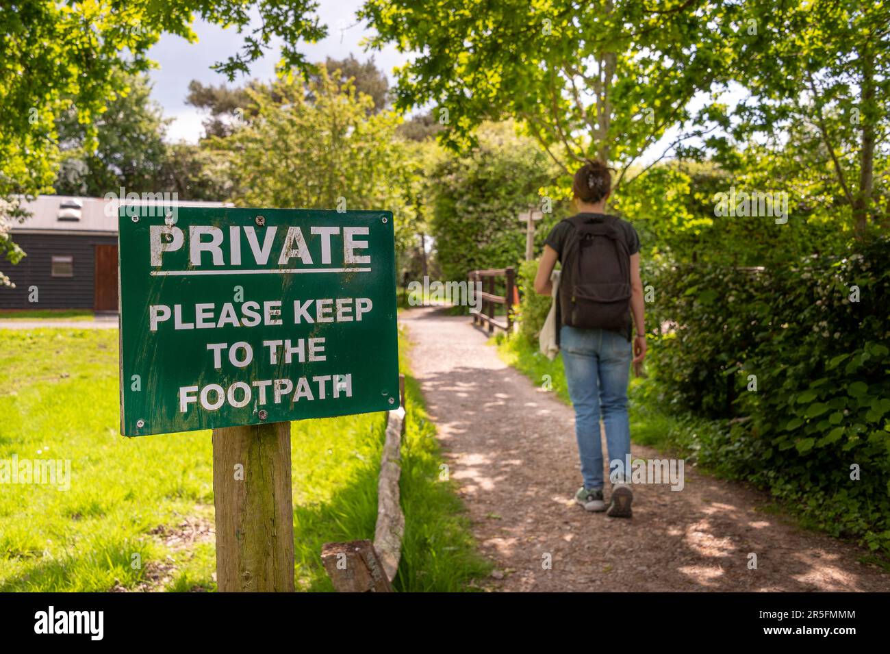 Private, keep to the footpath sign. Right of way concept Stock Photo ...