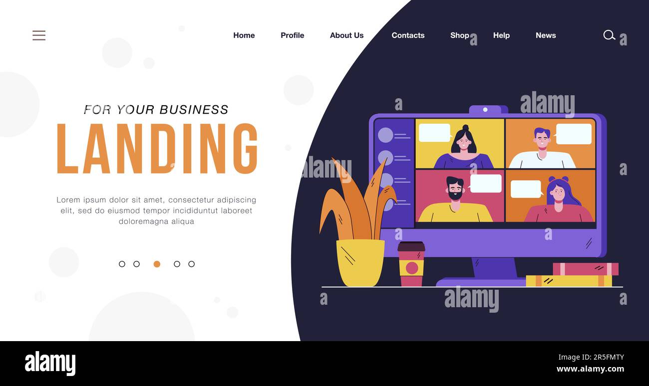 Videoconferencing office Stock Vector Images - Alamy