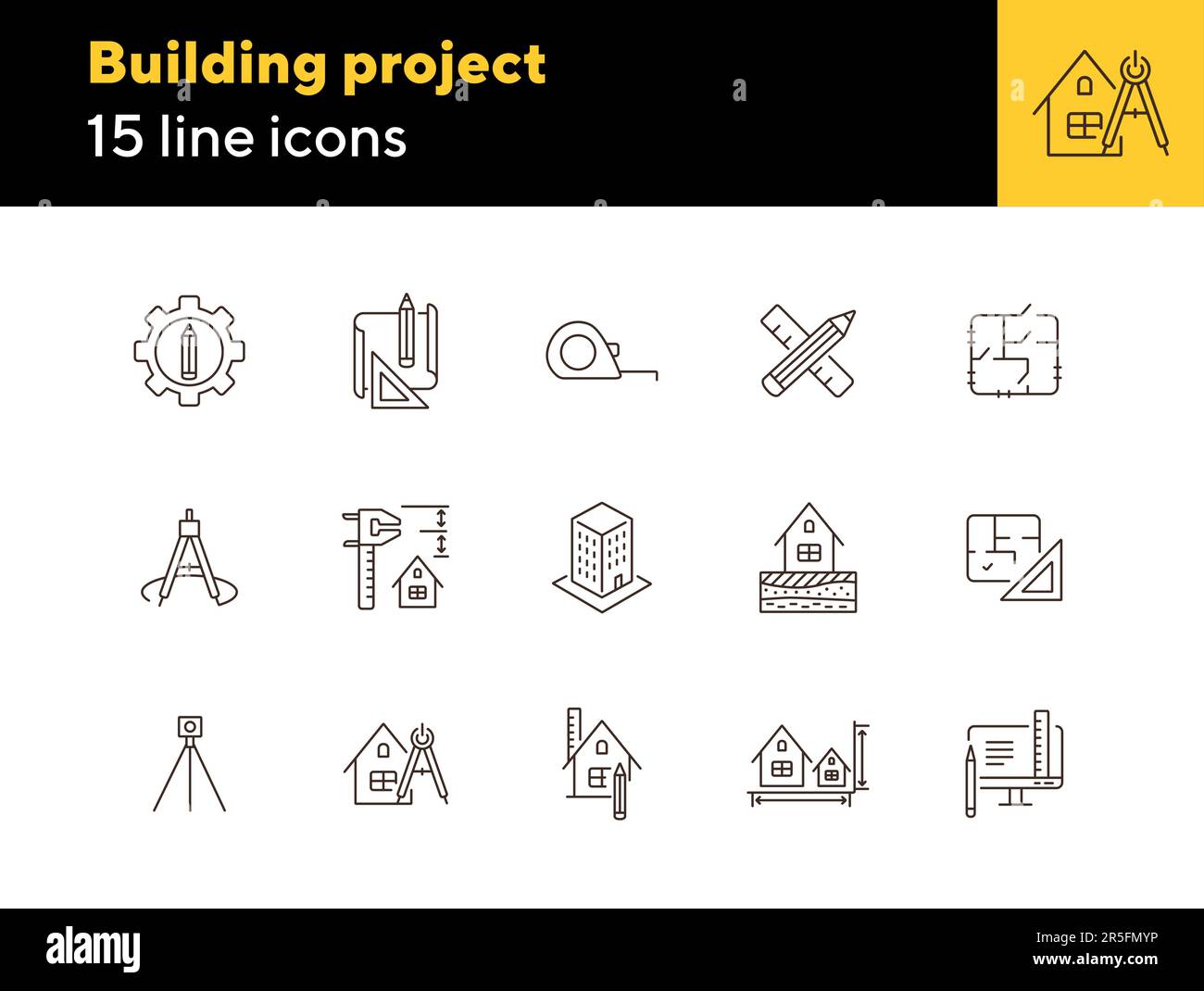 Building project line icon set Stock Vector Image & Art - Alamy Building project line icon set Stock Vector Image & Art - Alamy