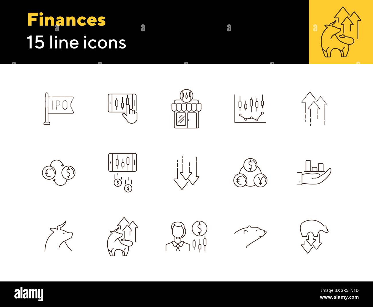 Finances line icon set Stock Vector Image & Art - Alamy