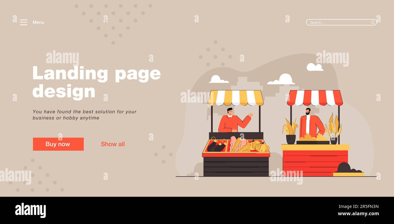 Local city market and fresh plant food vendors Stock Vector Image & Art ...