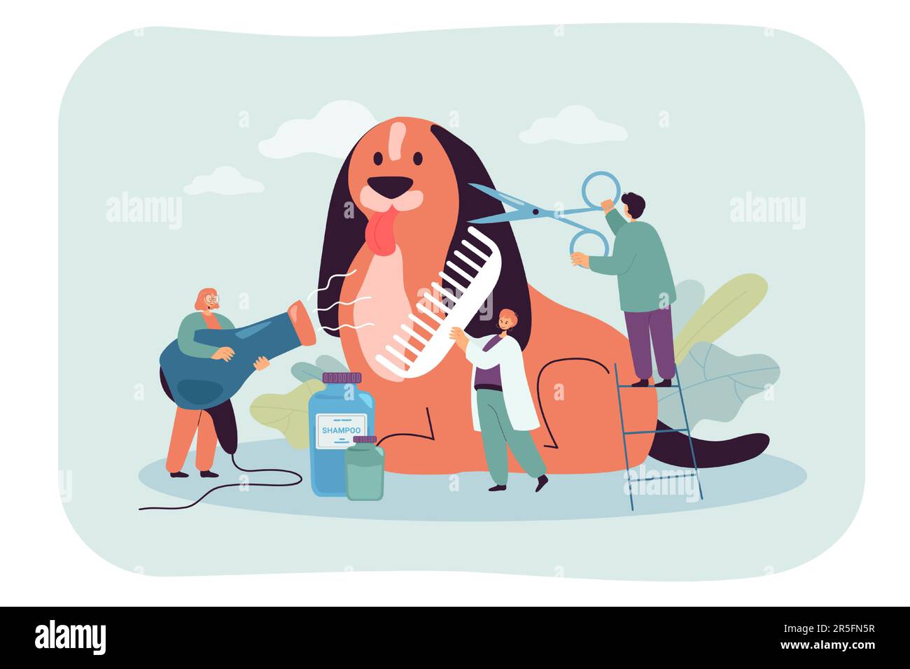 Canine hairdresser grooming dog Stock Vector Images - Alamy