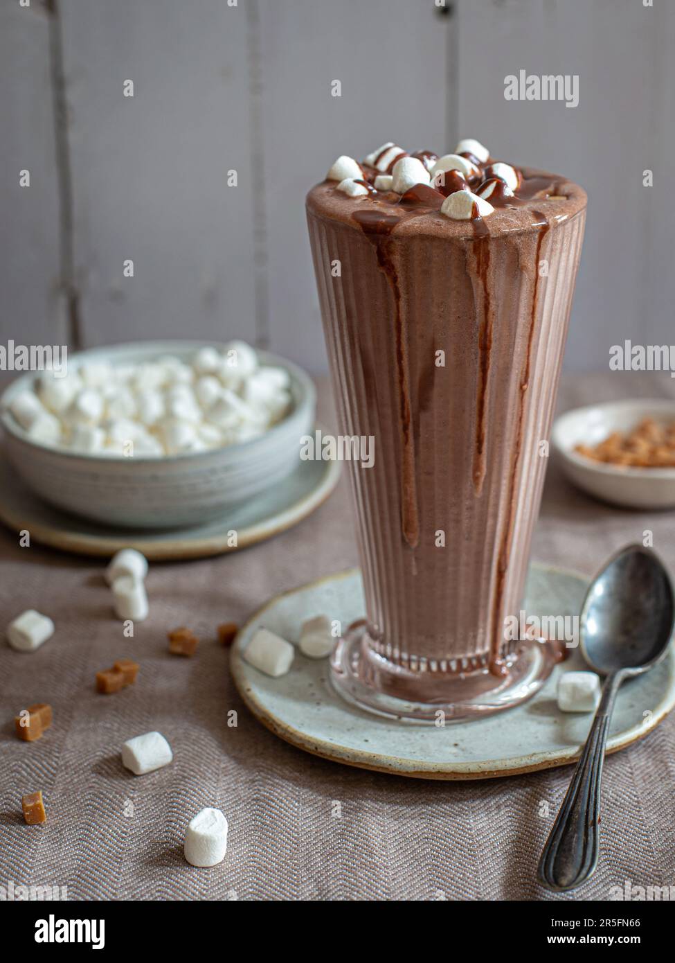 chocolate milk shake with frozen bananas Stock Photo - Alamy