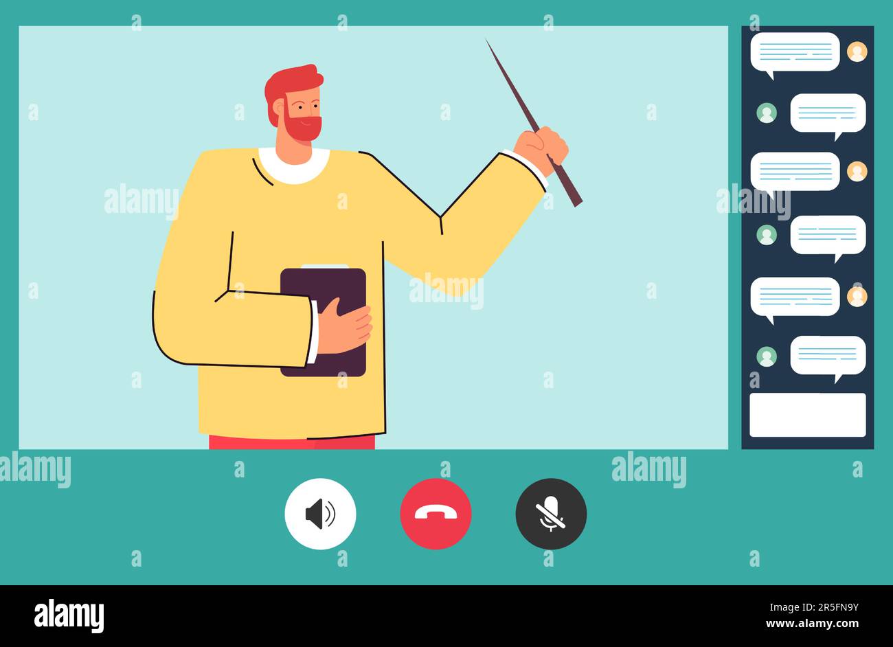 Virtual lesson of teacher for students Stock Vector Image & Art - Alamy