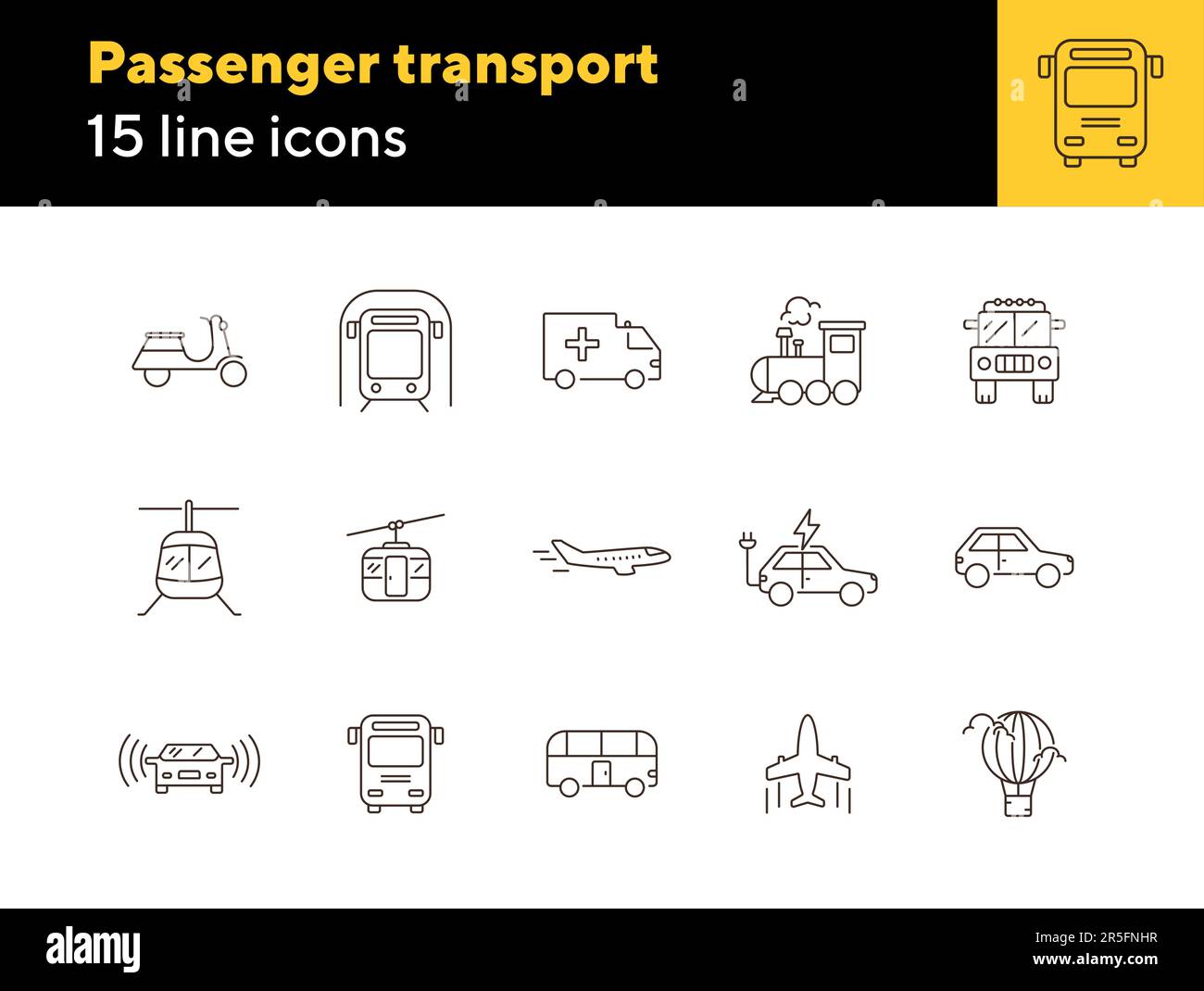 Passenger transport line icon set Stock Vector Image & Art - Alamy