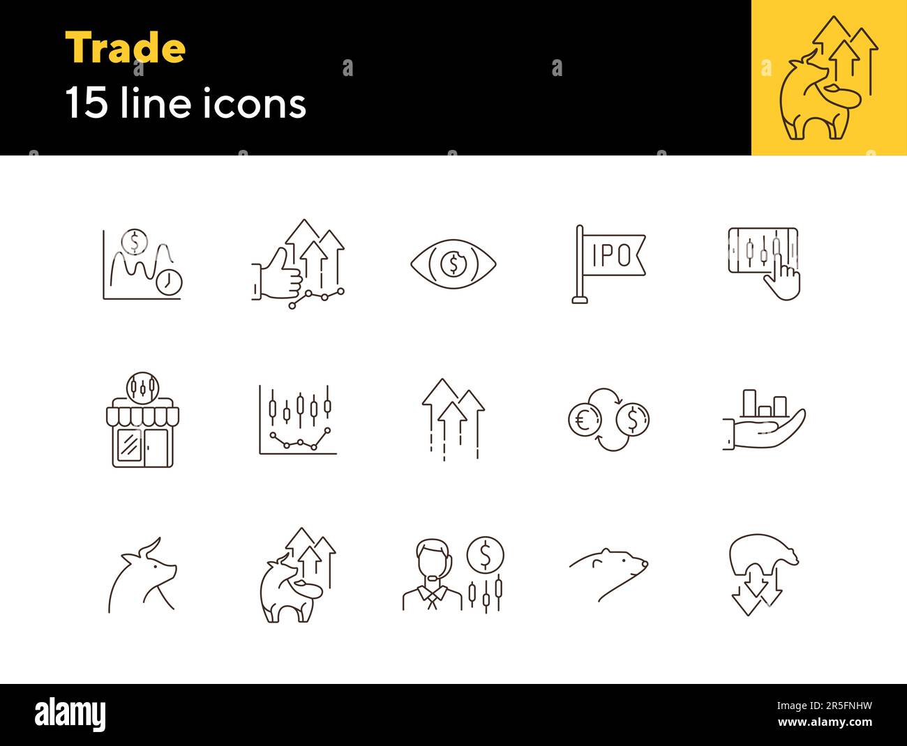 Trade line icon set Stock Vector Image & Art - Alamy