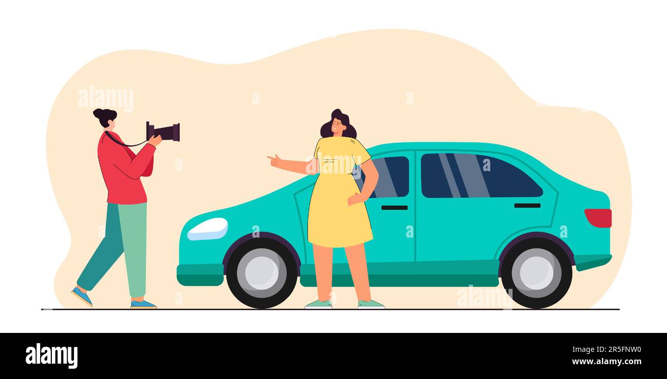 Car camera girl Cut Out Stock Images & Pictures - Alamy