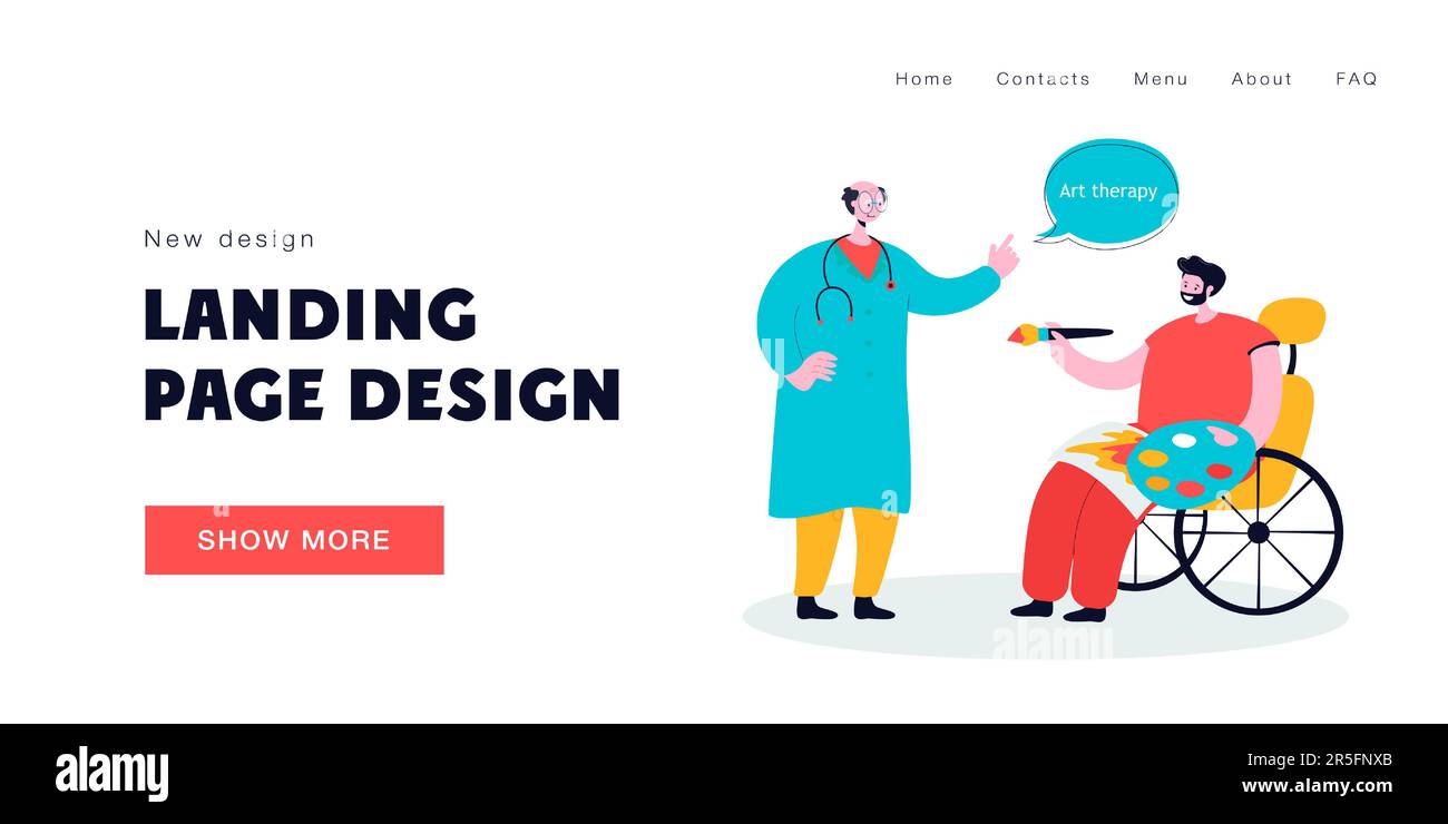 Disabled man drawing vector illustration Stock Vector Image & Art - Alamy