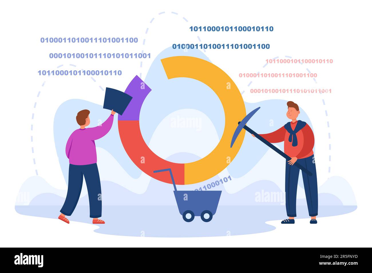 Cartoon characters in process of mining and analyzing data Stock Vector Image & Art - Alamy