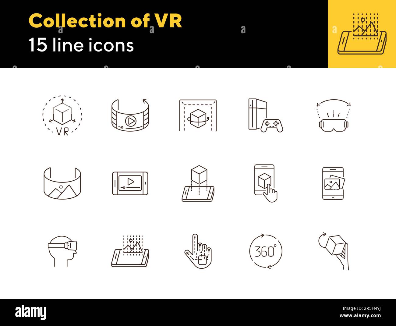 Collection of VR icons Stock Vector Image & Art - Alamy