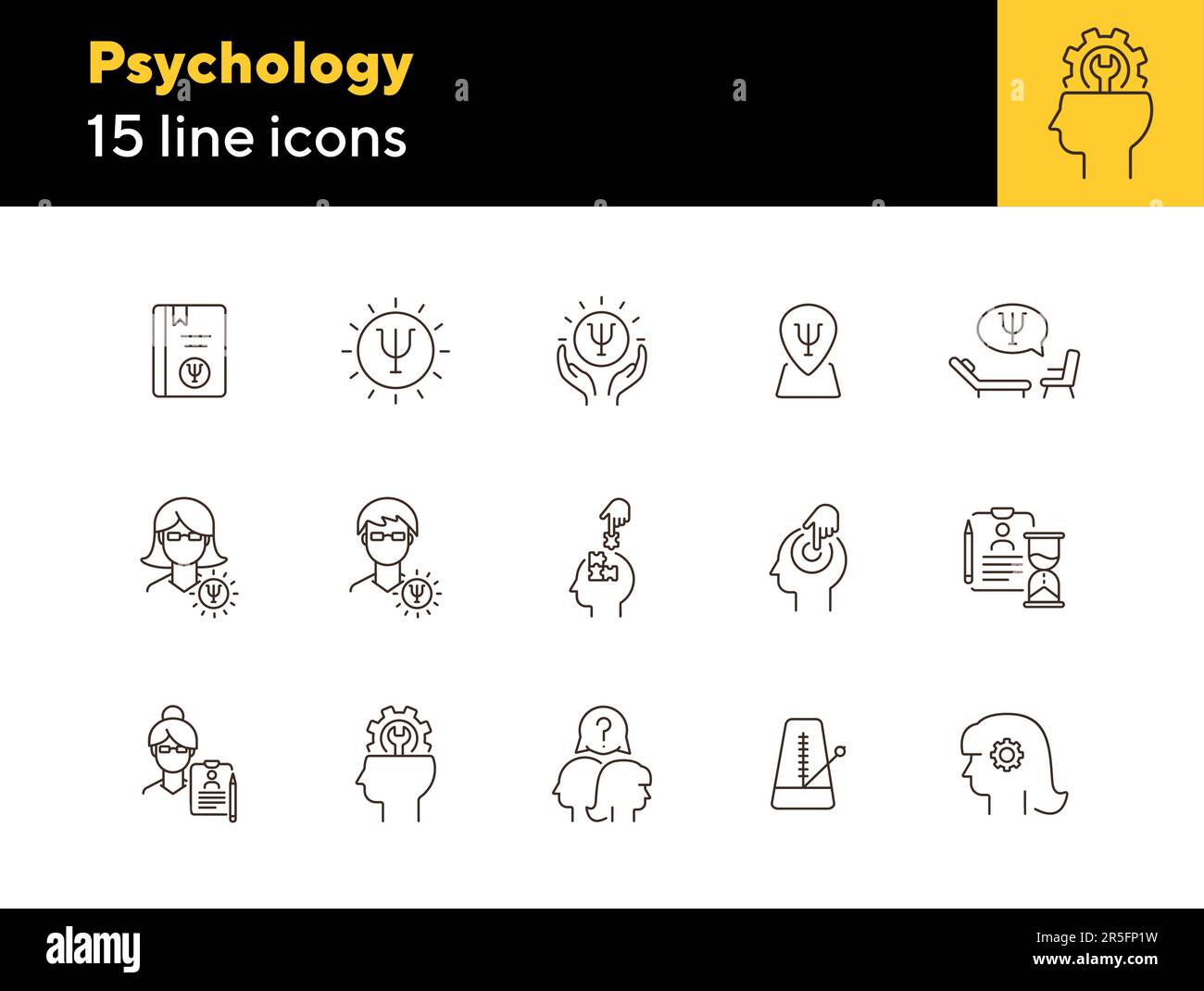 Psychology line icon set Stock Vector Image & Art - Alamy