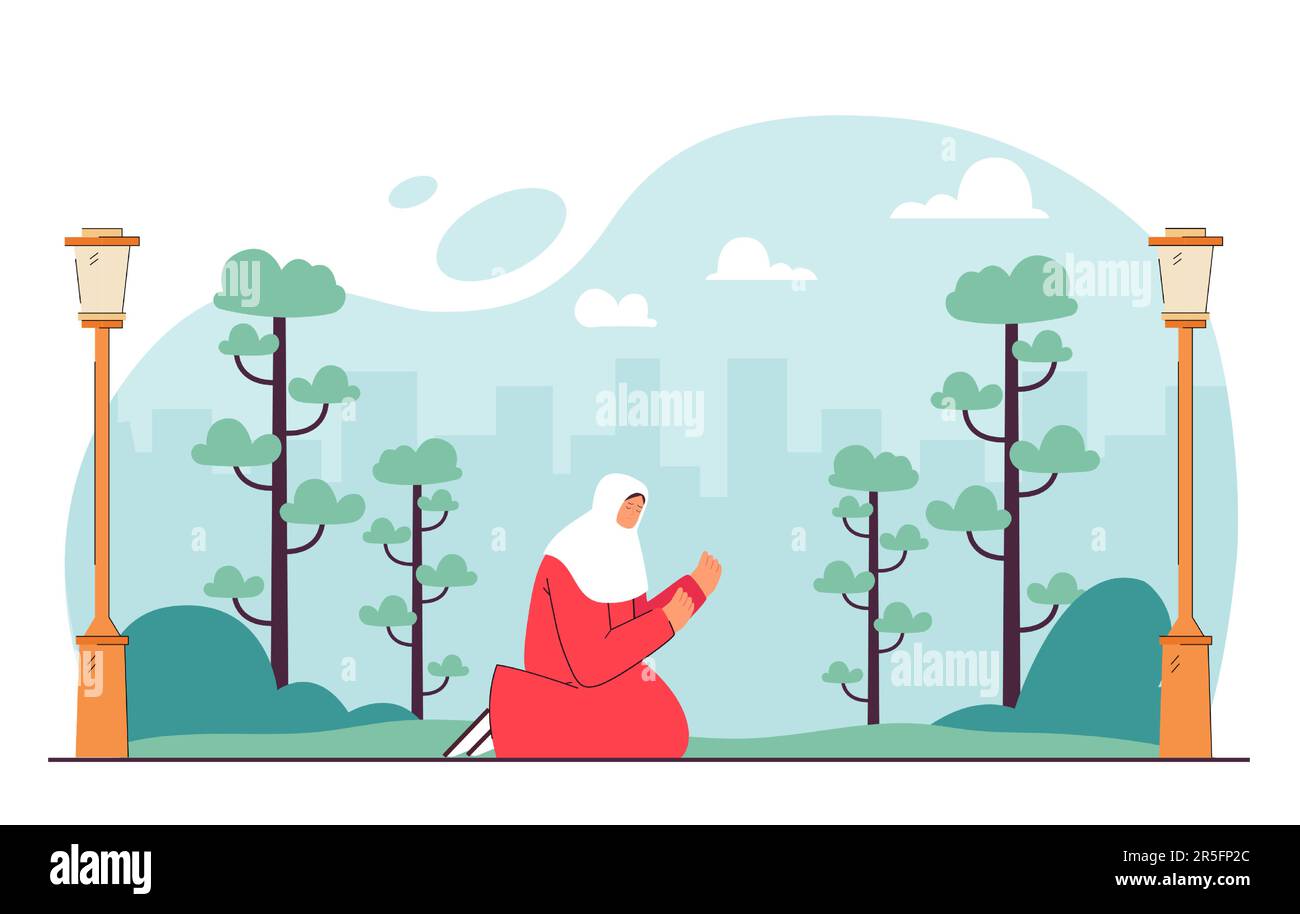 Islam praying religion woman Stock Vector Images - Alamy
