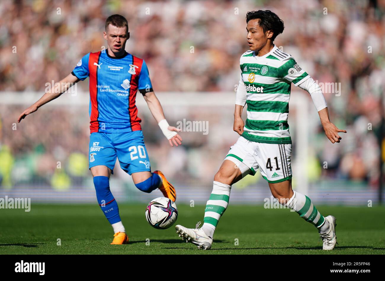 Celtic's Reo Hatate (right) and Inverness Caledonian Thistle's Jay ...