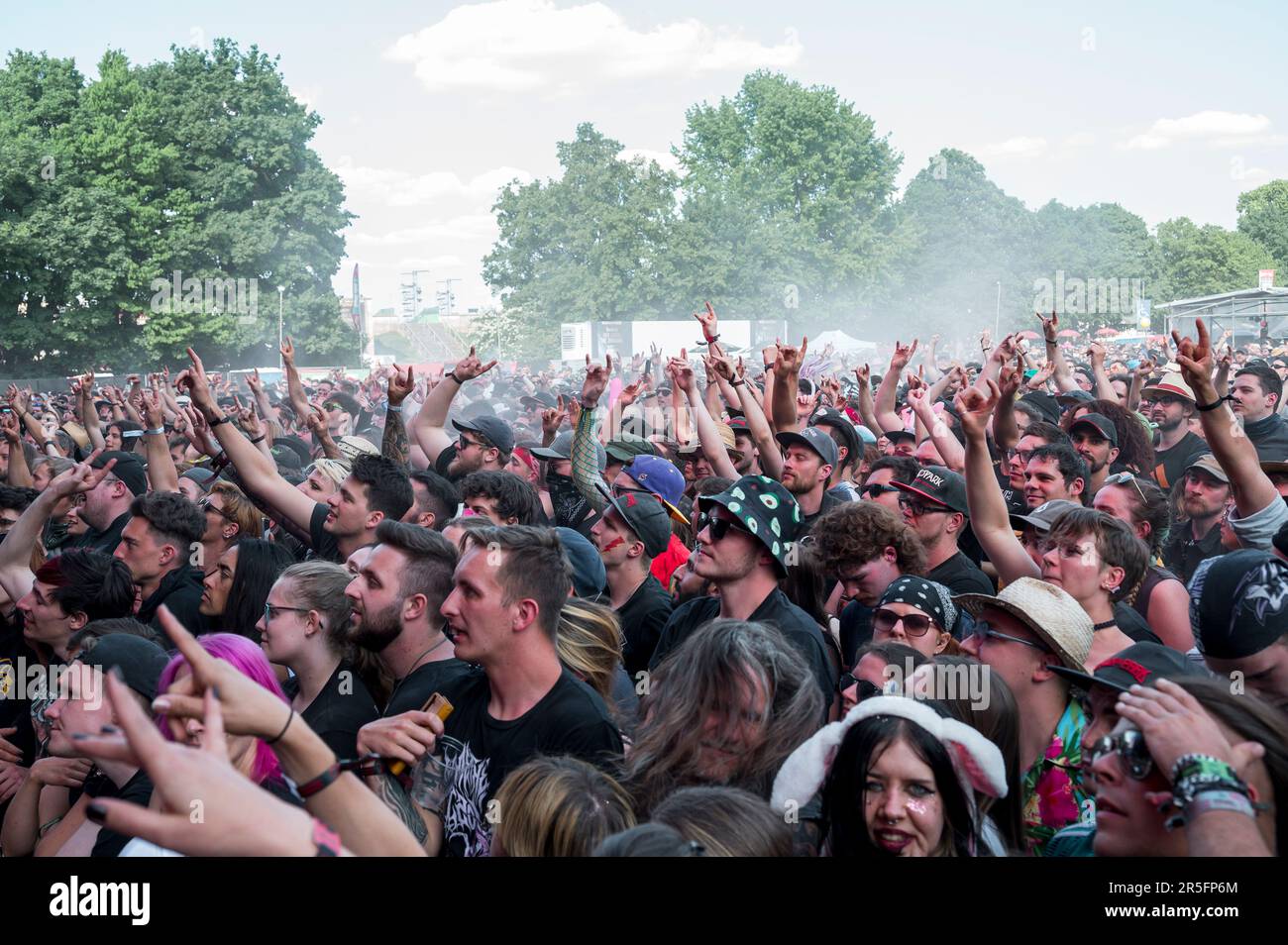 Nuremberg, Germany. 03rd June, 2023. Fans of the band Steel Panther at ...