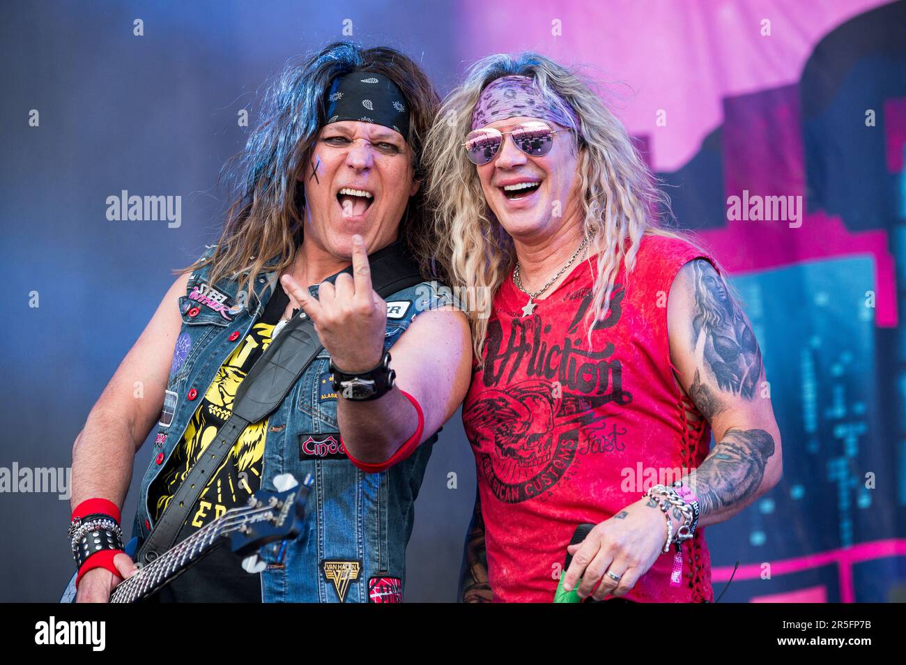 Nuremberg, Germany. 03rd June, 2023. Bassist Spyder (l) and singer ...