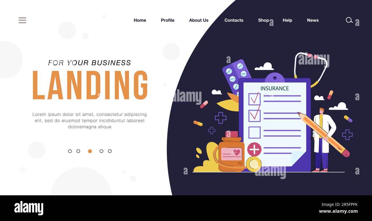 Tiny doctor giving health insurance Stock Vector Image & Art - Alamy